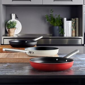 Smeg CKFF2801CRM Frying Pan 28cm Cream, Non-Stick, Aluminium, Patented Base