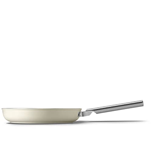 Smeg CKFF2801CRM Frying Pan 28cm Cream, Non-Stick, Aluminium, Patented Base