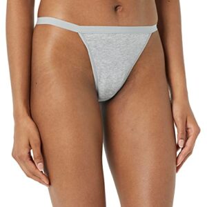 Amazon Essentials Women's Cotton Thong String Underwear, Pack of 6, Neutral, Medium