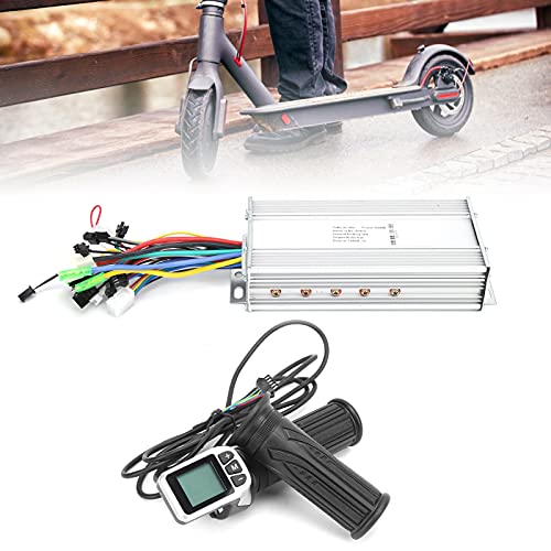 36V/48V 1000W Brushless Motor Controller & Twist Throttle Combo, 124DX LCD Throttle E-Bike Controller Set for Electric Scooter