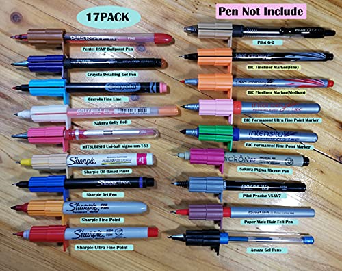 17 Packs Pen Adapter Set Compatible with Cricut (Explore Air, Air 2,Air 3, and Maker,Maker 3), Pen Adapter Compatible with (Sharpie/Bic/Crayola/Sakura/Pilot/Pentel/Paper Mate/Mitsubishi uni-Ball)