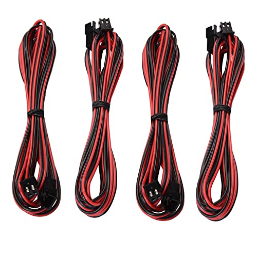 R REIFENG 4pcs 2M 3D Printer Parts Cooling Fan Extension Cable Wire 2pin Xh2.54 Connection Line Male Female