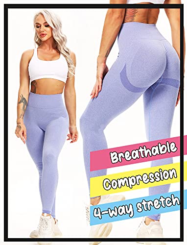 SEASUM Seamless Leggings for Women Scrunch Butt Lifting Booty High Waisted Workout Gym Yoga Pants Tights XS