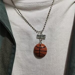 BFF Best Friends Necklace for Women Men Sport Ball Basketball Friendship Necklace Pendant 2 Girls Graduation Gift Jewelry