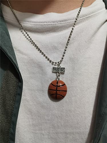 BFF Best Friends Necklace for Women Men Sport Ball Basketball Friendship Necklace Pendant 2 Girls Graduation Gift Jewelry