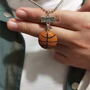 BFF Best Friends Necklace for Women Men Sport Ball Basketball Friendship Necklace Pendant 2 Girls Graduation Gift Jewelry