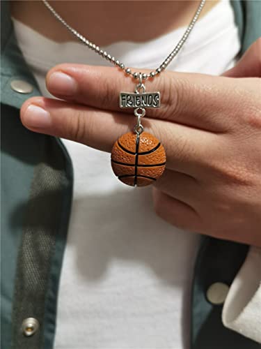 BFF Best Friends Necklace for Women Men Sport Ball Basketball Friendship Necklace Pendant 2 Girls Graduation Gift Jewelry