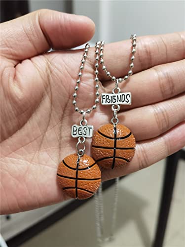 BFF Best Friends Necklace for Women Men Sport Ball Basketball Friendship Necklace Pendant 2 Girls Graduation Gift Jewelry