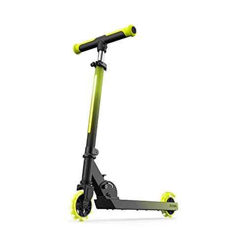 Jetson Scooters - Juno Kick Scooter (Electric Yellow) - Collapsible Portable Kids Push Scooter - Lightweight Folding Design with High Visibility RGB Light Up LEDs on Stem and Wheels