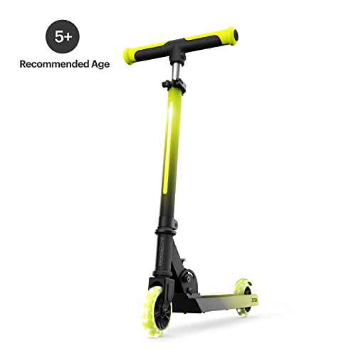 Jetson Scooters - Juno Kick Scooter (Electric Yellow) - Collapsible Portable Kids Push Scooter - Lightweight Folding Design with High Visibility RGB Light Up LEDs on Stem and Wheels