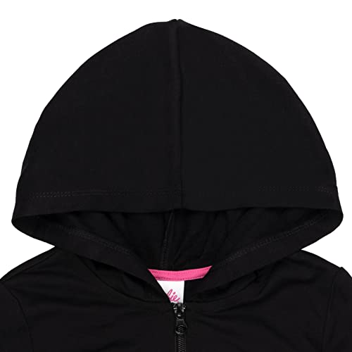 Barbie Little Girls French Terry Zip-Up Hoodie Black 7-8