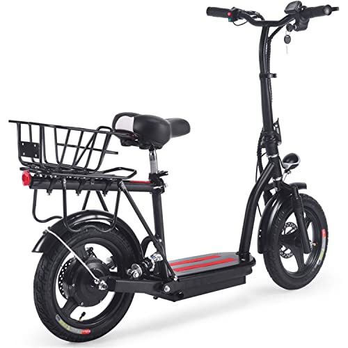 MotoTec Cruiser 48v 350w Lithium Electric Scooter Black