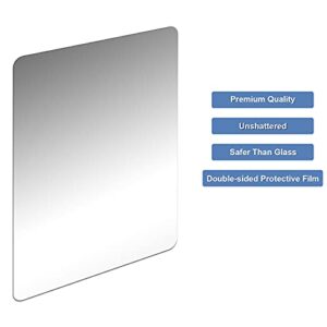 School Shatter Proof Plastic Mirrors 4 x 6 Inch Mirror Tiles with Soft Round Corners Double Sided Protective Film Mirror Sheets Art and Craft Supply for School Classroom Bathroom (8 Pieces)