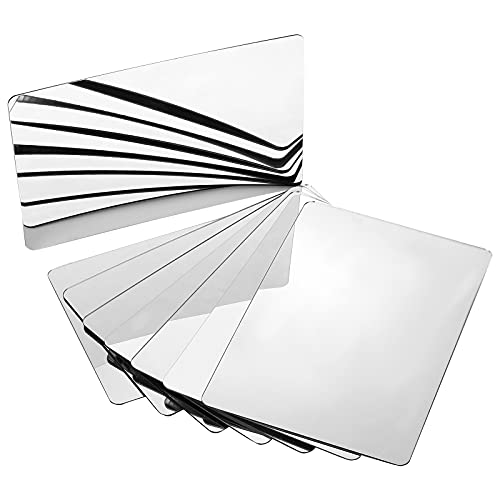 School Shatter Proof Plastic Mirrors 4 x 6 Inch Mirror Tiles with Soft Round Corners Double Sided Protective Film Mirror Sheets Art and Craft Supply for School Classroom Bathroom (8 Pieces)