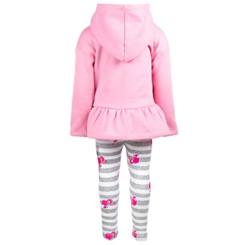 Barbie Little Girls Peplum Fleece Hoodie & Peplum Leggings Pink 7-8