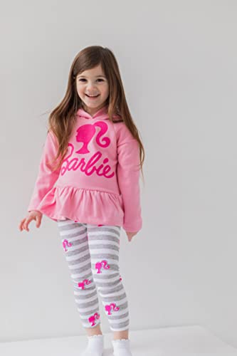 Barbie Little Girls Peplum Fleece Hoodie & Peplum Leggings Pink 7-8