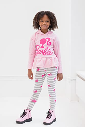 Barbie Little Girls Peplum Fleece Hoodie & Peplum Leggings Pink 7-8