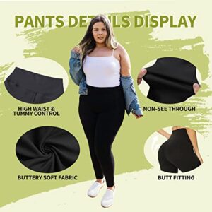 NexiEpoch Leggings for Women Plus Size-High Waisted L-XL-3XL Tummy Control Soft Capri Yoga Pants for Workout Running