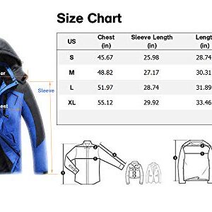 Keevoom Men's Waterproof Ski Jacket Winter Warm Snow Coat Windproof Mountain Raincoat Snowboarding Hooded Jackets for Mens (Black,M)