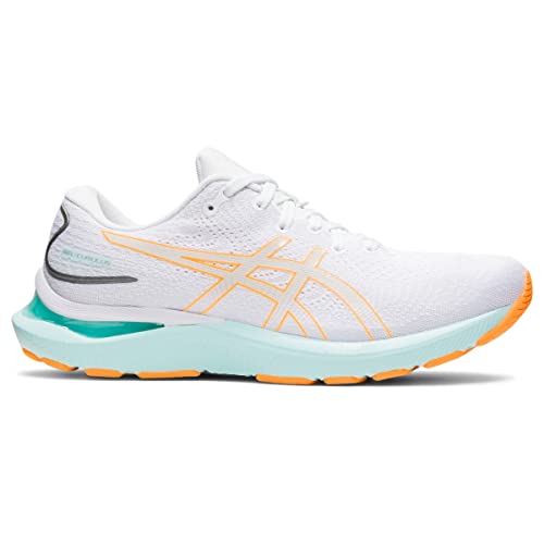 ASICS Women's Gel-Cumulus 24 Running Shoes, 9.5, White/Orange POP