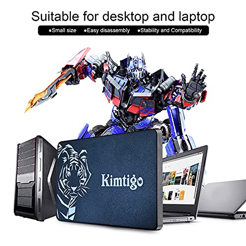 kimtigo 2.5" Internal SSD 256GB, 3D NAND Solid State Drive, SATA III 6Gb/s 2.5 inch 7mm (0.28”), Read up to 500MB/s