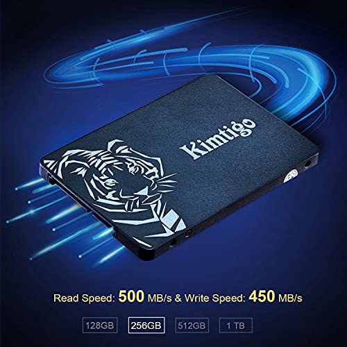 kimtigo 2.5" Internal SSD 256GB, 3D NAND Solid State Drive, SATA III 6Gb/s 2.5 inch 7mm (0.28”), Read up to 500MB/s