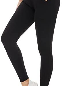 Aoliks Leggings with Pockets for Women - Yoga Pants with Pockets,Buttery Soft High Waist Tummy Control Non See Through Workout Pants (Black, Large-X-Large)