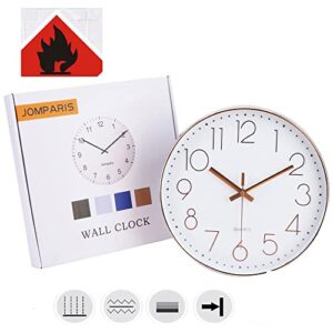 jomparis Wall Clock 12" Silent Non-Ticking Modern Style Wooden Wall Clocks Decorative for Office Home Bedroom School (Black)