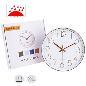 jomparis Wall Clock 12" Silent Non-Ticking Modern Style Wooden Wall Clocks Decorative for Office Home Bedroom School (Black)