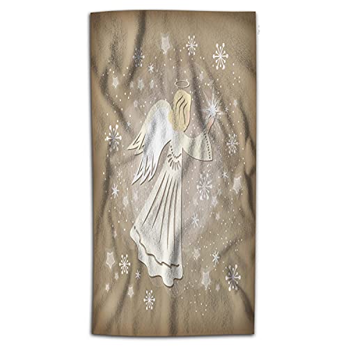 WONDERTIFY Angel Hand Towel Heaven Shine Light Wings Star Hand Towels for Bathroom, Hand & Face Washcloths White 15X30 Inches