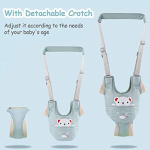 Ocanoiy Baby Walking Harness Handheld Baby Walker Assistant Belt Adjustable Toddler Infant Walker Safety Harnesses Standing and Walking Learning Helper with Detachable Crotch for 9-24 Month (Green)