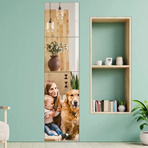 SLCARACC Full Length Door Mirror Tiles,12"x 12" x 4 Pcs Acrylic Wall-Mounted, Non Glass Safety Mirror Great for Baby Kids Playroom,Gym, Used as Dorm Mirror…