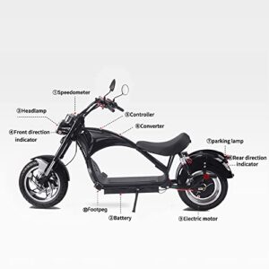 TOXOZERS 2500W Fat Tire Electric Scooter for Adults, Citycoco Chopper Electric Scooter with Seat, 37 mph, Turning Signals, Mirrors