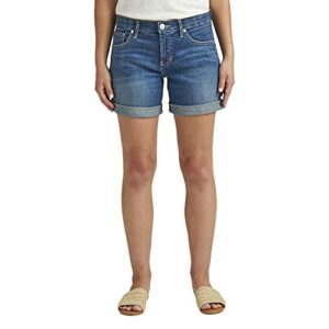 jag jeans women's alex mid rise boyfriend short, brilliant blue-ssj305, 12