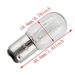 BAIRONG 4pcs 15W 120V Silver Base Sewing Machine Light Bulb Household Sewing Machine Incandescent Bulb Compatible with Sewing Machine with Push-in Base