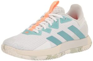 adidas women's solematch control tennis shoe, white/mint ton/orbit grey, 9.5