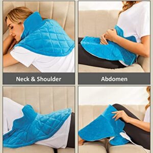 Heating Pad, Weighted Heating Pad for Neck and Shoulder Pain Relief, 2.7lb Electric Heated Neck Shoulder Wrap for Deep Pressure Heat Therapy， 8 Heat Settings， 12 Auto-Off with Countdown