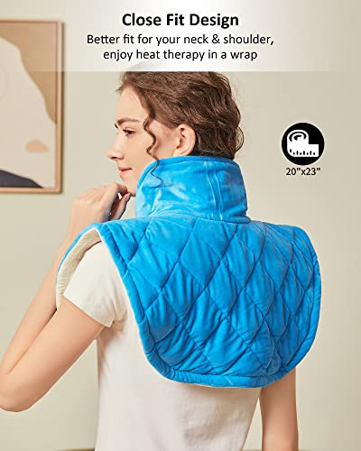 Heating Pad, Weighted Heating Pad for Neck and Shoulder Pain Relief, 2.7lb Electric Heated Neck Shoulder Wrap for Deep Pressure Heat Therapy， 8 Heat Settings， 12 Auto-Off with Countdown