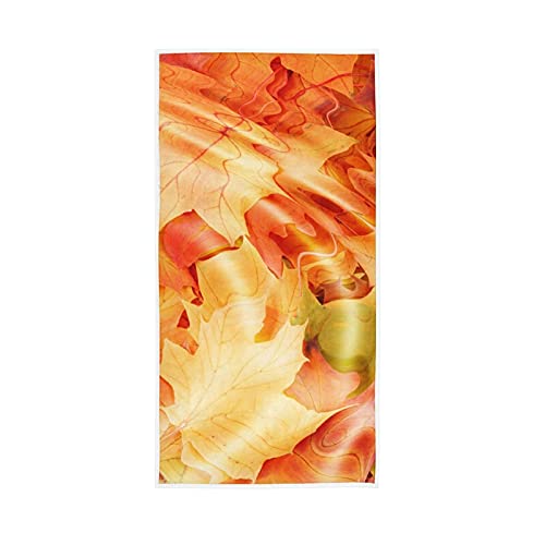 Autumn Maple Leaves Soft Hand Towels for Bathroom 30X15,Decorative Fall Landscape Kitchen Dish Fingertip Towels Washcloth for Guest Gift Home Family