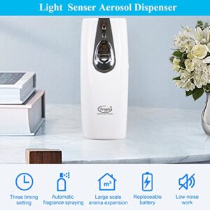 Air Fresheners Spray, FENGJIE Automatic Air Freshener Spray Dispenser, Compatible with Universal 10 fl.oz Air Freshener Refills, Wall Mounted/Stand Refill Aerosol Dispenser, White