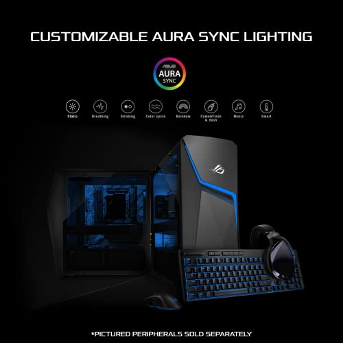 ASUS ROG Strix G10DK Gaming Desktop PC, AMD Ryzen 7 3700X, GeForce GTX 1660 Ti, 16GB DDR4 RAM, 512GB PCIe SSD, Wi-Fi 5, Windows 10 Home, G10DK-AB764