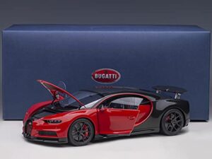 auto art models 2019 bugatti chiron sport italian red and carbon black 1/18 model car by autoart 70996