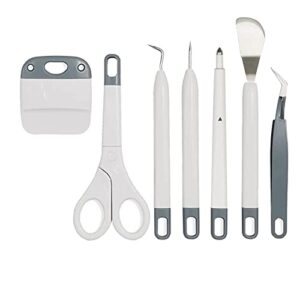 scissors,scrape,weeders,tweezers,spatula,scoring stylus,craft vinyl weeding tools set weeding kits for cricut maker/cricut explore air 2/air, cricut tools and accessories(7pcs gary)