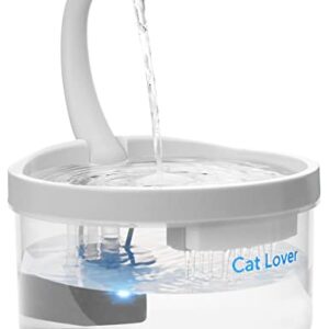 Rosfim Cat Water Fountain, 68 oz/2,0L LED Pets Dispenser Dog Water Fountain, Ultra Quiet Automatic Dog Drinking Fountain for Cat and Dog