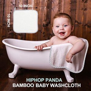 HIPHOP PANDA Bamboo Baby Washcloths, 6 Pack and Baby Hooded Towel, Yellow Duck, 30 x 30 Inch