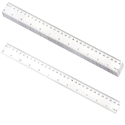 PINGEUI 100 Pack 12 Inches Clear Plastic Straight Rulers, Plastic Measuring Ruler with Inches and Metric Graduations, Measuring Tool for School and Office Supplies