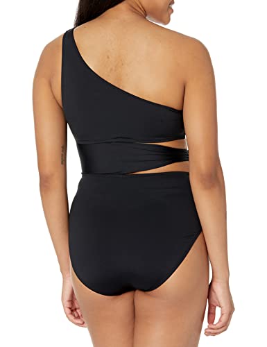 La Blanca Womens Island Goddess Shoulder One Piece Swimsuit, Black, 8 US