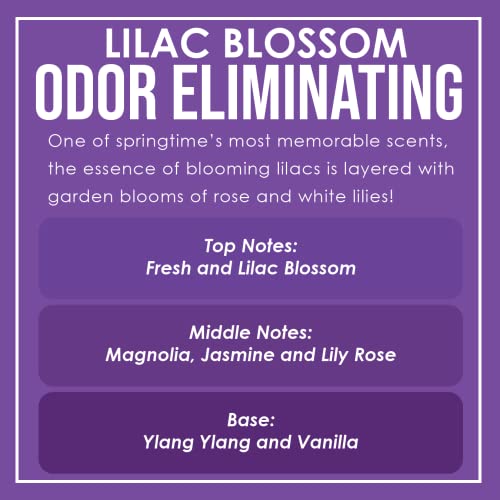 Lilac Blossom Two Pack Odor Eliminating Highly Fragranced Candle - Eliminates 95% of Pet, Smoke, Food, and Other Smells Quickly - Up to 80 Hour Burn time - 12 Ounce Premium Soy Blend