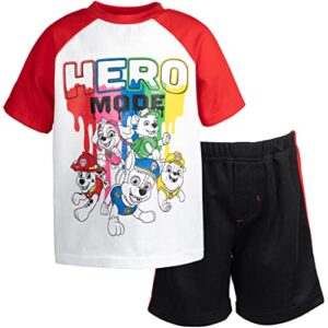 paw patrol chase rubble everest skye marshall little boys t-shirt mesh shorts set 7-8