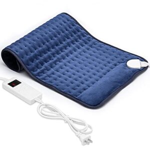 heating pad for back pain and cramps relief, melcam electric heating pad 12'' x 24'' extra large heat pad with 6 heat setting machine washable